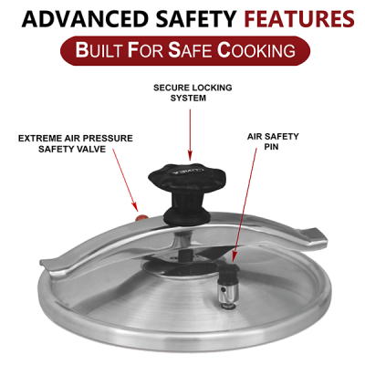 SONEX Classic Pressure Cooker – Snap Lock Safety Lid, Aluminium Body ...